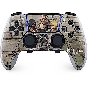 Skinit Gaming Decal Skin Compatible with PS5 DualSense Edge Pro Controller - Officially Licensed Crunchyroll Attack On Titan Destroyed Design