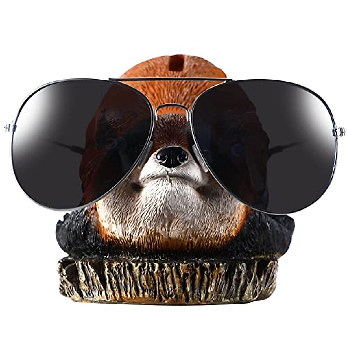 Rascally Red Panda Multi-Functional Desktop Organizer | Cell Phone Stand | Tablet Stand | Eyeglass Holder | Sunglass Holder | Piggy Bank | Desk Pet | Unique Gift