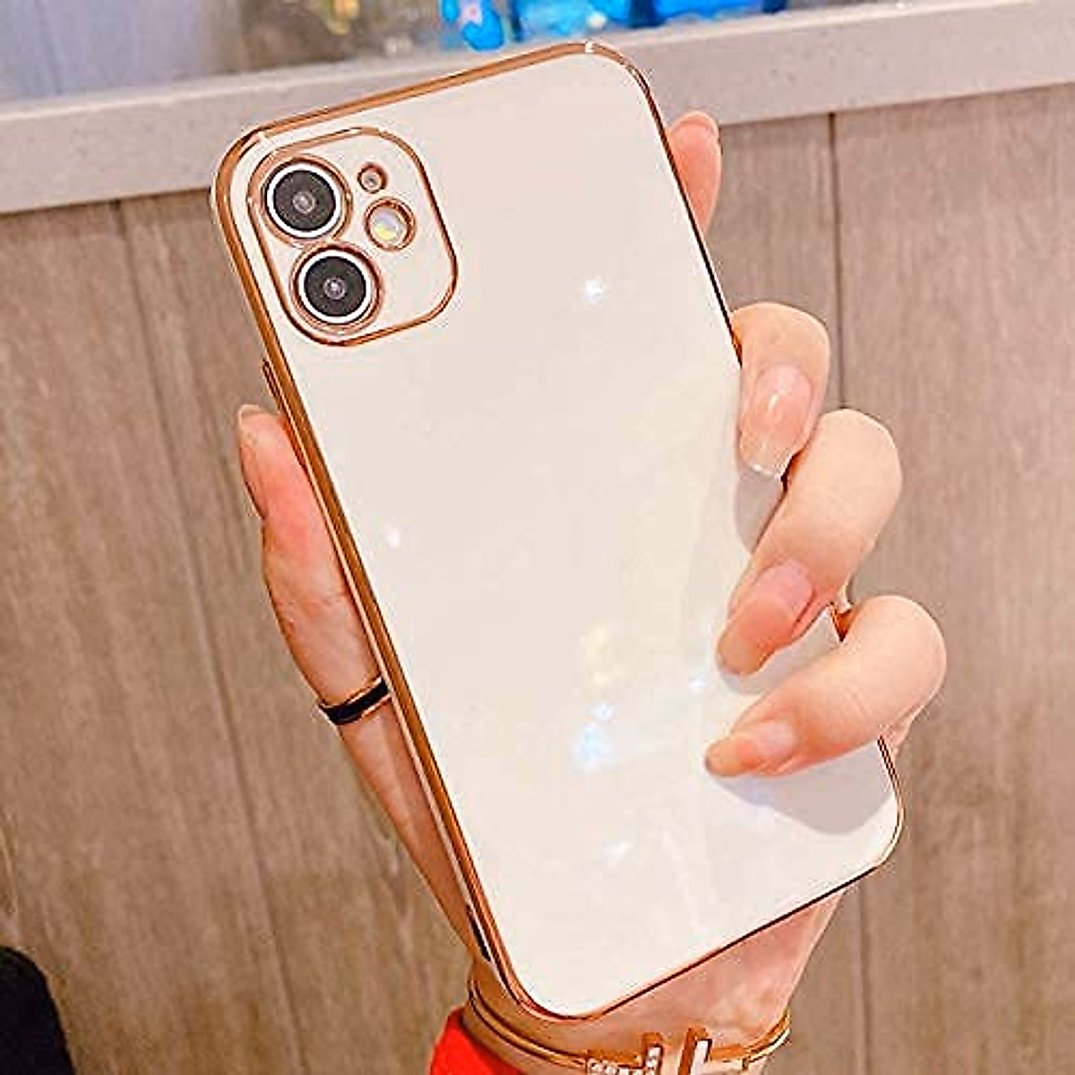 DEFBSC Electroplate Case for iPhone 11, Luxury Electroplated Edge Soft TPU Bumper iPhone 11 Case, Full Body Camera Protection Shockproof Anti-Fall Heavy Duty Protective Phone Case, White