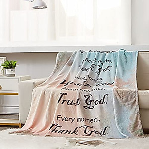 BOOPBEEP Healing Throw Blanket with Inspirational Thoughts and Prayers- Religious Soft Throw Blanket Inspirational Blankets and Throws 40x50 Inch Throw Blankets Perfect Caring Gift for Women Men