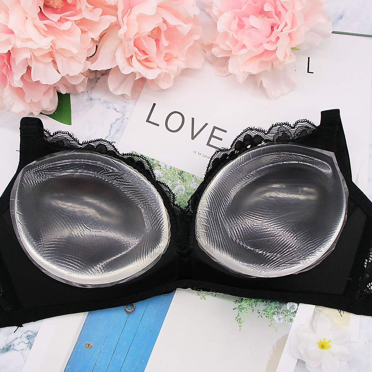 Silicone Breast Inserts - Waterproof Enhancer Clear Gel Push Up Bra Inserts for Swimsuits & Bikini