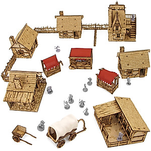 TowerRex Village DND Terrain 28mm Terrain DD Table Fantasy Miniature Warhammer Pathfinder Table D&D