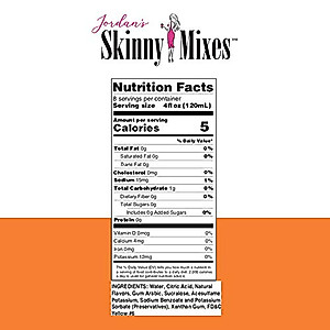 Jordan's Skinny Mixes Sugar Free Peach Bellini Mix, Flavored Cocktail Mixer for Drinks, Peach Drink Flavoring for Cocktails & Mocktails, Low Calorie, Gluten Free, Keto Friendly, 32 Fl Oz, 1 Pack