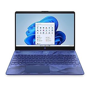 HP 2023 15'' HD IPS Laptop, Windows 11, Intel 4-Core Processor Up to 2.60GHz, 8GB SA RAM, 128GB SSD, HDMI, Super-Fast 6th Gen WiFi, Dale Blue (Renewed)