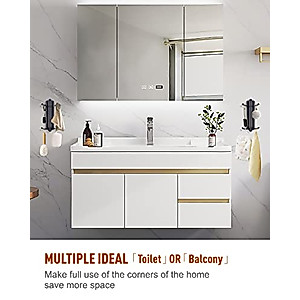 Waterproof Towel Robe Coat Holder for Wall，Foldable Black Towel Hooks，coat rack，Free Perforated，Bathroom Hooks，Black Wall Hooks，Bathroom Towel Holder，adhesive robe hooks for wall，for Bathroom，Kitchen