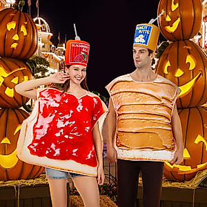 MISS FANTASY Couples Halloween Costumes - 4pcs Peanut Butter And Jelly Costumes For Adults Matching Halloween Costumes Easy Halloween Costume Diy Best Friend Costumes