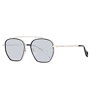 T-Charge – Geometric Polarized Sunglasses – Dark Glasses for Men, Nylon Lenses, Lightweight, Versatile Use, Lens for Sun Protection, Elegant & Sophisticated, Modern Design