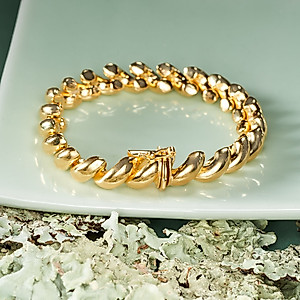 Ross-Simons Italian 18kt Gold Over Sterling Silver San Marco Bracelet. 8.25 inches