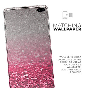 DesignSkinz Red & Silver Glimmer Fade Protective Vinyl Decal Wrap Skin Cover Compatible with The Samsung Galaxy S20 (Screen Trim & Back Glass Skin)