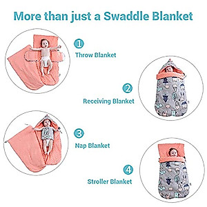 AIMIUKIDS Baby Sleeping Bag Infant Stroller Receiving Dream Blanket with Anti-Shock Soft Minky Dot for 0-12 Month Baby Winter,Forest,Grey