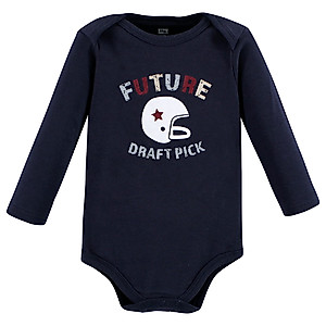Hudson Baby baby girls Long-sleeve Bodysuits Hudson Unisex Cotton Long Sleeve Bodysuits Football Buddy 0 3 Months, Football Buddy, 0-3 Months US