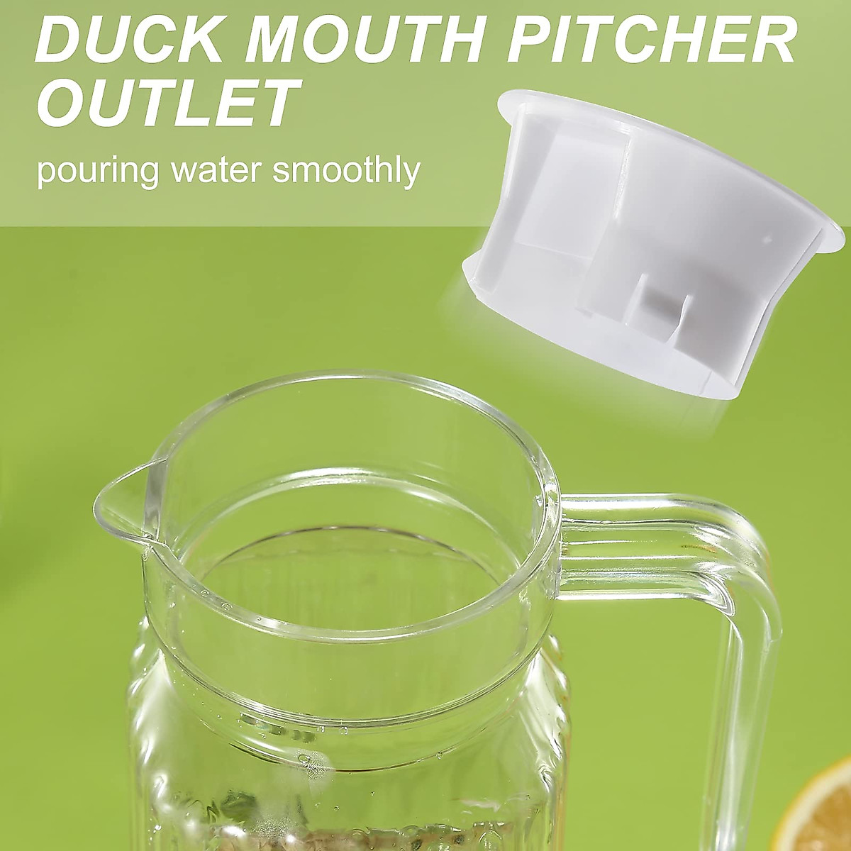 Acrylic Pitcher 37 oz, OEH Unbreakable Plastic Pitcher, Clear Plastic Pitcher with Lid, BPA-Free, Heat-Resistant Small Plastic Water Pitcher for Tea, Sangria, Lemonade, Juice, Milk, Stripe