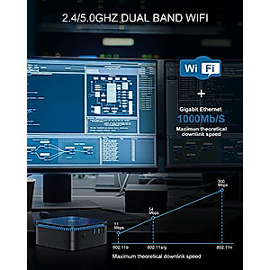 KAMRUI AK1PLUS Mini PC,12th Intel Alder Lake- N95 up to 3.4 GHz,8GB RAM+256GB M.2 SSD,Mini Computer Windows 11 Pro, Support 2.5" SSD (up to 2TB),WiFi 2.4G/5G,BT 4.2,4K, Business, Home, Office
