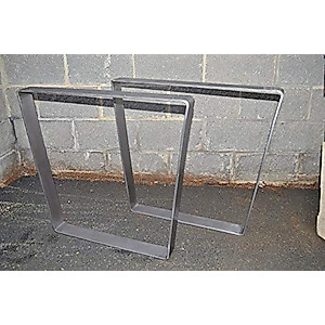 Brushed Stainless Table Legs, Bent Trapezoid Style - Any Size