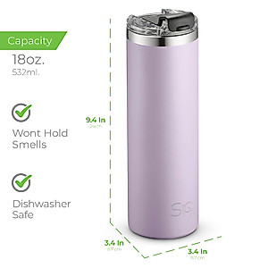 SIPX™ Triple-Insulated Tumblers - 18 Oz. Slim Modern Tumbler With Lid, insulated Cup Keeps Hot For 12 Hours, Stainless Steel Tumbler Made Of Sustainable Material, Coffee Travel Mug (Purple)