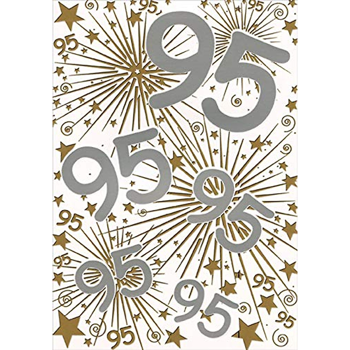 Designer Greetings 95 Repeated in Silver and Gold Foil Age 95 / 95th Birthday Card