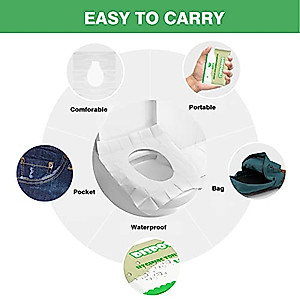 FYY 100 Pack Toilet Seat Covers Paper Flushable,Travel Disposable Flushable Paper Toilet Seat Covers for Adults and Kids Potty Training in Public Restrooms,Airplane,Camping(L,56x42cm,22x16.5 inch)