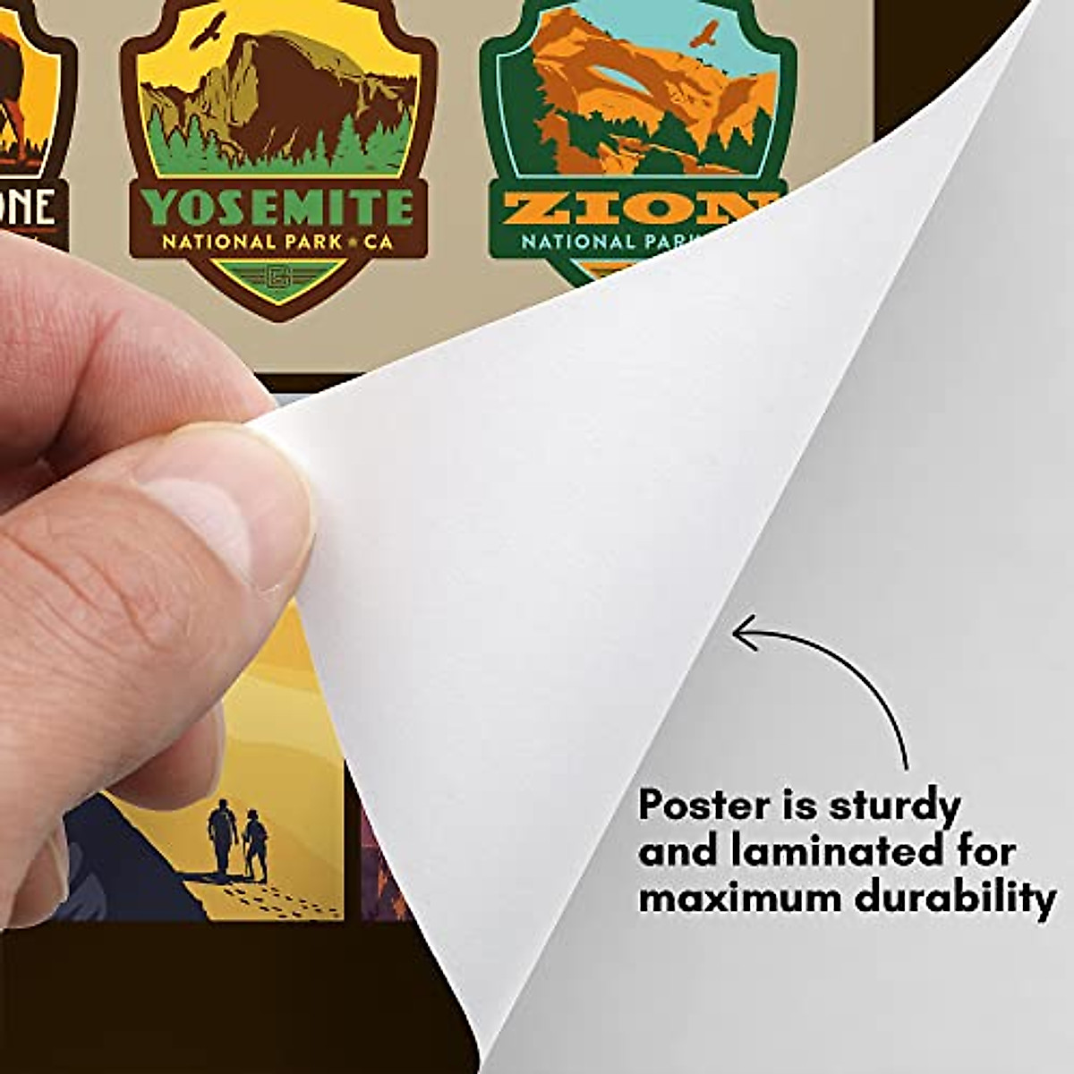 Americanflat National Park Scratch Off Poster - Scratchable List of 63 National Parks Across USA - 16"X29" Scratch Off Poster and US National Park Tracker with Full Color Travel Style Icons