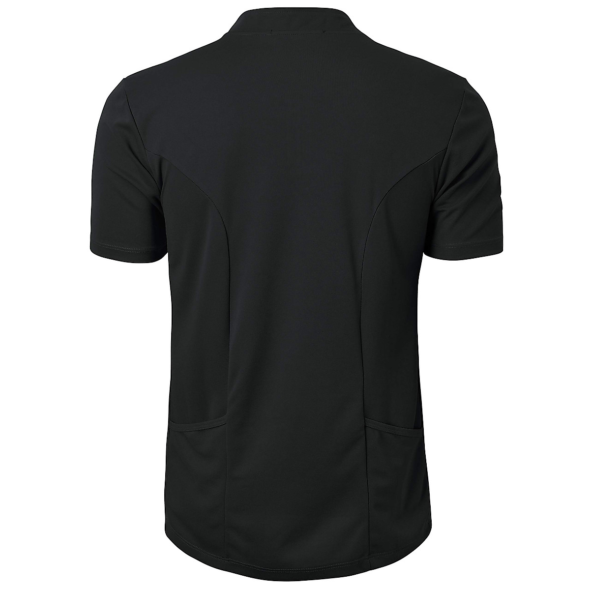 TAPULCO Mountain Bike Shirts for Men, Quick Dry Tech 1/4 Zip Pullover 2 Rear Pockets Moisture Wicking Breathable Sport Shirt Black Large