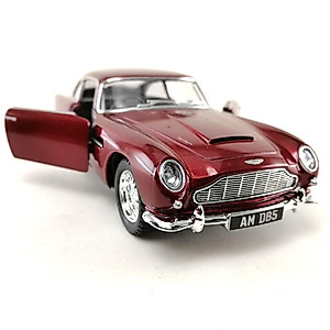 Sport Racing Classic Model Car Die-Cast 1:38 1963 Aston Martin DB5 Red Color Toy Collection Pull Back Open Door Hobby Collectible , unisex