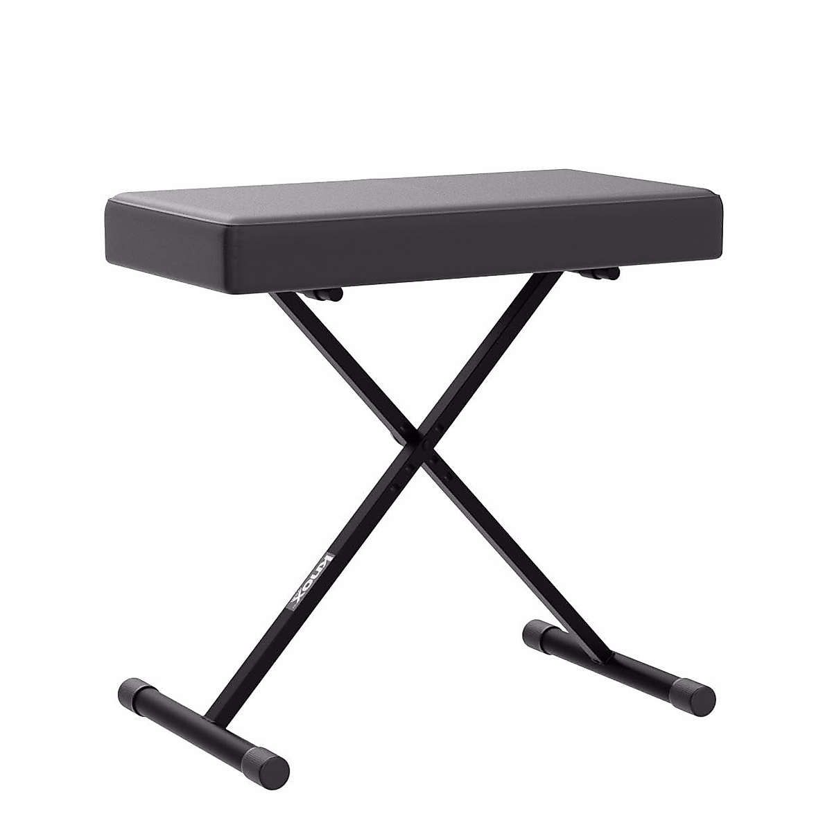 Knox Gear Keyboard Bench - X-Style Height Adjustable Piano Bench - Black Padded Piano Bench Adjustable Cushion - Piano Stool Keyboard Bench Seat for Music Chair Practice, Cello, Harp, Live Performance