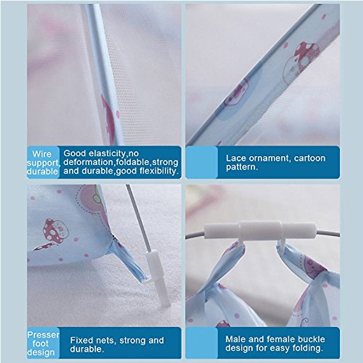 Rrut Baby Safety Net Tent, Premium Baby Bed Canopy Netting Cover Mesh Nursery Mosquito Net - Stylish and Sturdy Infant Crib Tent Net - Protect Your Baby from Falls or Bites Purple 90CM×120CM