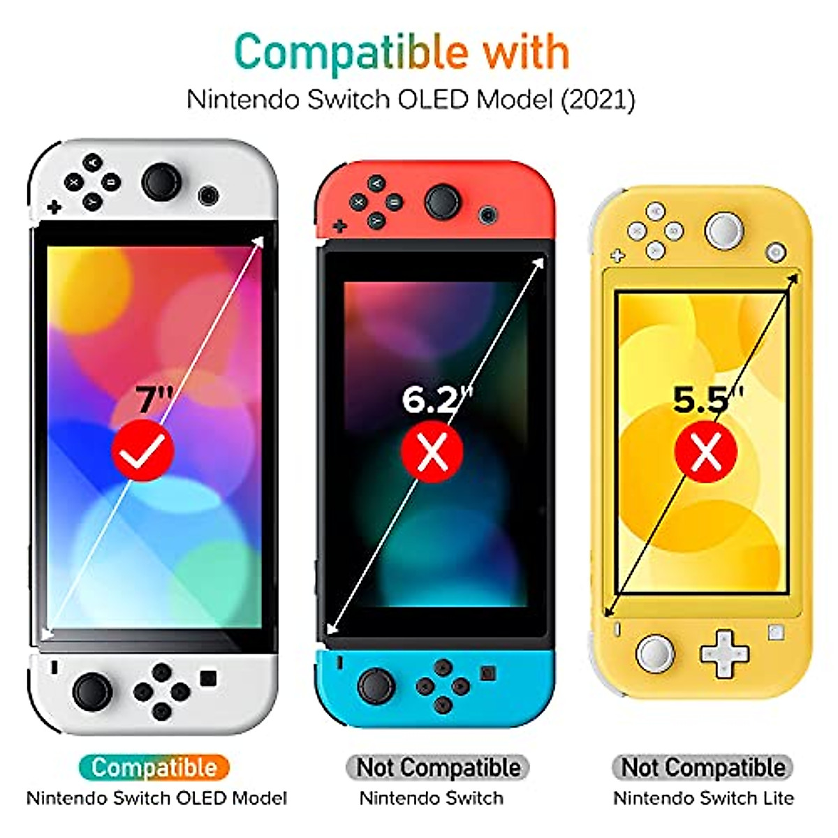 ivoler [4 Pack Tempered Glass Screen Protector Designed for Nintendo Switch OLED Model 2021&2023 with [Alignment Frame] Transparent HD Clear[Updated Version] Screen Protector for Switch OLED 7''