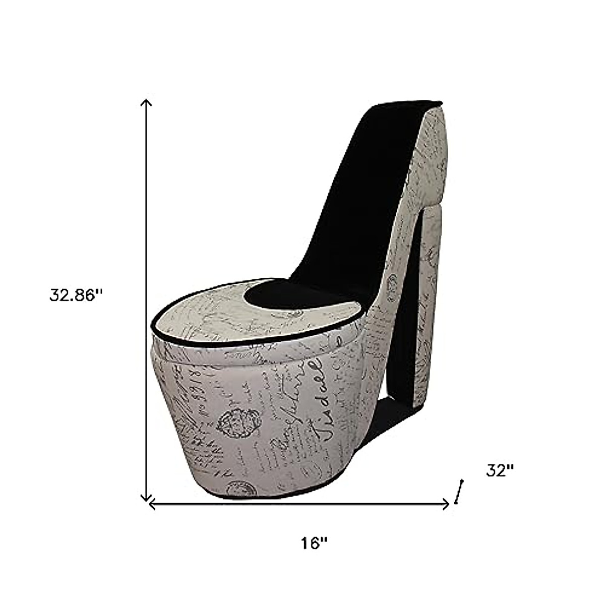 HomeRoots 16" Beige 100% Polyester Side Chair