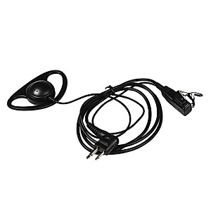 HQRP D Shape Earpiece Headset PTT Mic Compatible with Motorola RDV-5100, RDV-2020, AU-1200, AV-1200 Sun Meter