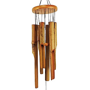 MUMTOP Bamboo Wind Chimes, Outdoor Wooden Wind Chime with Amazing Deep Tone for Garden, Patio, Home or Outdoor Decor
