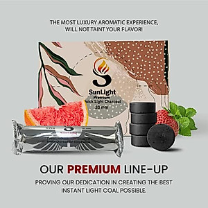 *New* Sunlight Premium Charcoal Tablets for Incense - Instant Light - 100 Charcoal Discs - 33mm - Resin Burner Rolls – Pack of 100 Coal Briquettes – Charcoal Burner - Instant Fire Coal - Premium Tier