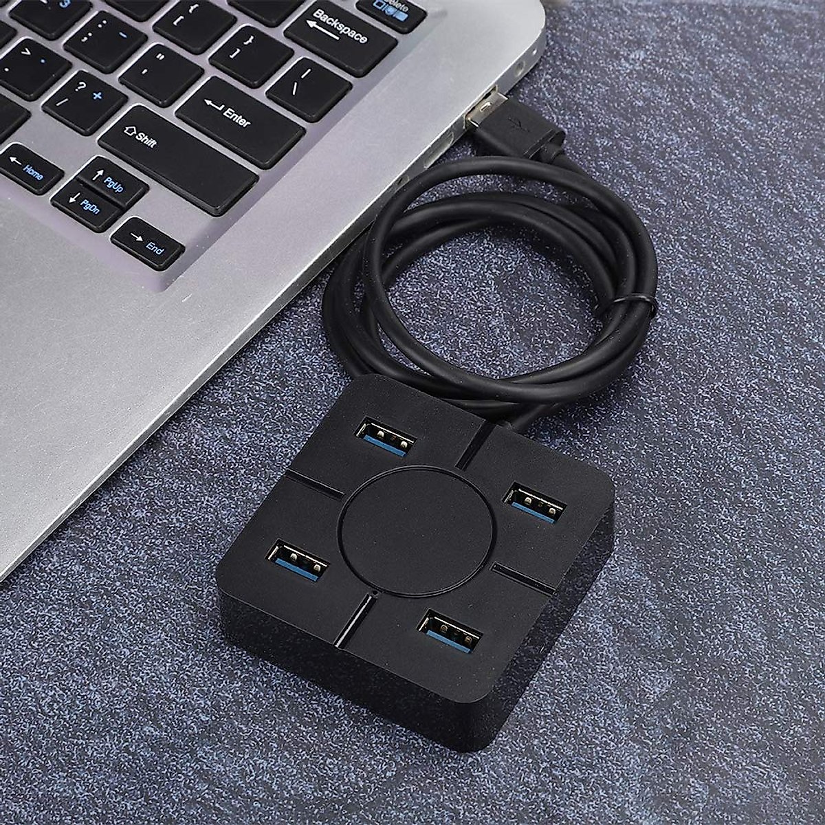 Docking Station, Black USB Hub, Hub, USB3.0 High Speed Transmission for Keyboard U Disk for Mouse Card Reader(Black)