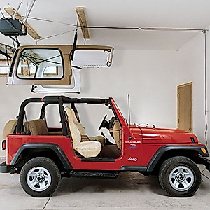 Hoister Direct 7806.12 - Overhead Storage Hoist for Jeep Top Removal, Truck Caps, Bikes, SUP, Dinghies, Canoes, Kayaks, Surfboards and More. Mount in Your Garage, Shop, Anywhere with a Ceiling.