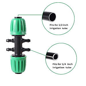 FULAIERGD 1/2” PVC Garden Irrigation Tubing Hose 52FT(16M),（OD:16mm,ID:12mm） with Lock Connector for Drip Irrigation System