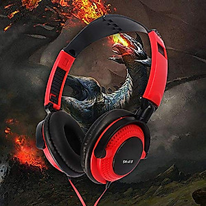 Docooler 3.5mm Wired Gaming Headset Over-Ear Sports Headphones Music Earphones with Microphone in-line Control for Smartphones Tablet Laptop Desktop PC