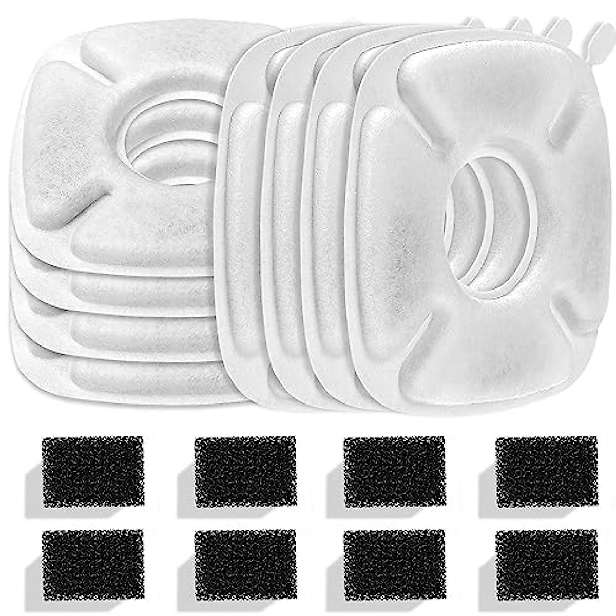 Bravelk Cat Water Fountain Filter, 8 Pack Replacement Filters & 8 Pack Replacement Pre-Filter Sponges for 95oz/2.8L Automatic Pet Fountain Cat Water Fountain Dog Water Dispenser