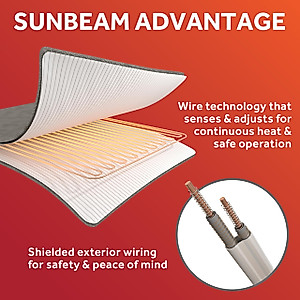 Sunbeam Restful Quilted Electric Heated Mattress Pad Queen Size, 60" x 80", Upgraded Memory Controller with 12 Heat Settings, 12-Hour Selectable Auto Shut-Off, Fast Heating, Machine Washable