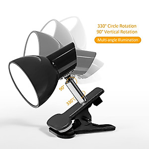 TOPMB Clamp Light, Super Bright Clip Lamp for Book Reading in Bed Headboard Light, Easy to Attach Illumination Powerful Small Compact Clamp Lamp Black