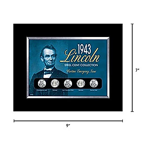 American Coin Treasures 1943 Lincoln Steel Penny Collection Wartime Emergency Issue in Small Frame
