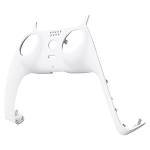 eXtremeRate White Decorative Trim Shell Compatible with p s 5 Controller, DIY Replacement Clip Shell, Custom Plates Cover Compatible with p s 5 Controller with Accent Rings
