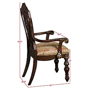 Homelegance Catalonia Dining Arm Chair (Set of 2), Cherry