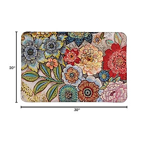 Laural Home Boho Bouquet Memory Foam Rug, Multicolor
