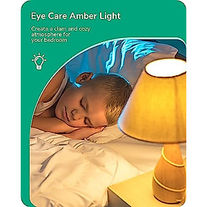 EDISHINE A19 Yellow Light Bulb, 9W(60W Equivalent), 600LM, 2400K Amber Glow Outdoor Bug Light Bulbs, Non-Dimmable, E26 Medium Base, UL Listed, 8 Pack