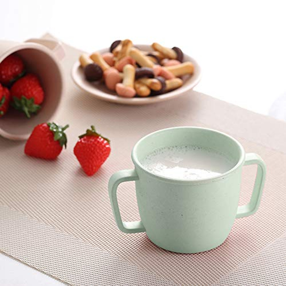 Golandstar Small Size Bamboo Fiber 230ml Adult Children Cups Mugs 4pcs Set Unbreakable Tumbler Mug Cup for Water, Milk, Juice, Tea