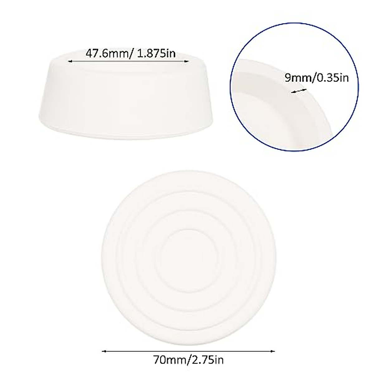 XIXIAN 2-Pack Outside Pool Ladder Bumpers for Inground Pool,Pool Ladder Rubber End Caps Fit 1.9'' Standard Swimming Pool Ladder Tubing