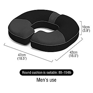 Seat Cushion for Office Chair Gaming Chair Wheelchair - Ergonomic Desk Chair Cushion Pillows for Pain Relief - Comfort Memory Foam Coccyx Pad for Sitting- Washable Cover-Man-Navy Blue & Light Gray-B