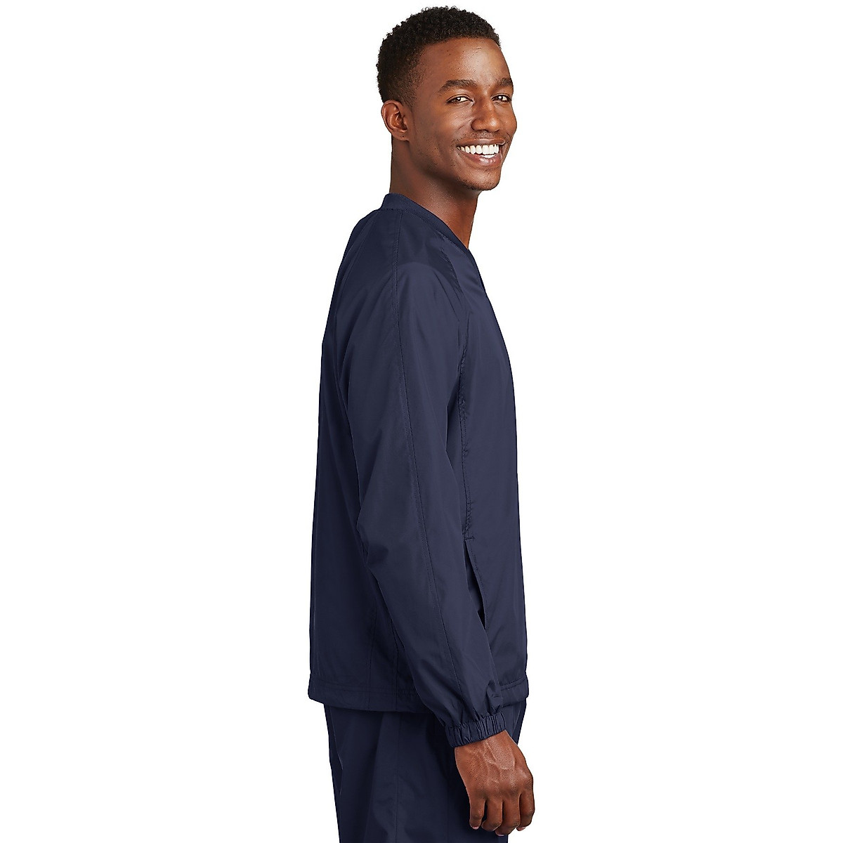 Sport-Tek V-Neck Raglan Wind Shirt 2XL True Navy