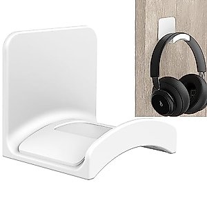 SOKUSIN Headphone Stand Headset Holder - Adhesive Gaming Earphones Hanger, Universal Desk Wall Mount Hook for All Headphone/Controller, Compatible with Beats, AirPods Max,Sony, JBL (White)