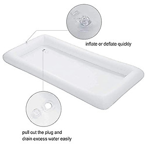 MorTime 4 PACK Inflatable Ice Serving Bar, 53"x25" Pool Party Buffet Drink Cooler, Ice Tray Food Drink Containers for Summer Parties