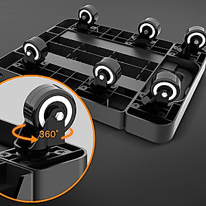 Folding Hand Truck Dolly, Portable Dolly for Moving, 500LB Luggage Cart Dolly with 6 Wheels & 2 Bungee Cords for Luggage, Travel, Moving, Shopping, Office Use, Black